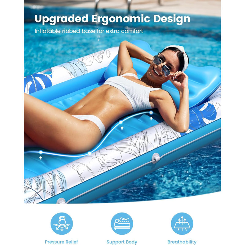 Utibia Pool Floats Adult - Inflatable Tanning Pool Water Filled - 4 in 1 Suntan Tub Lounge Raft ...